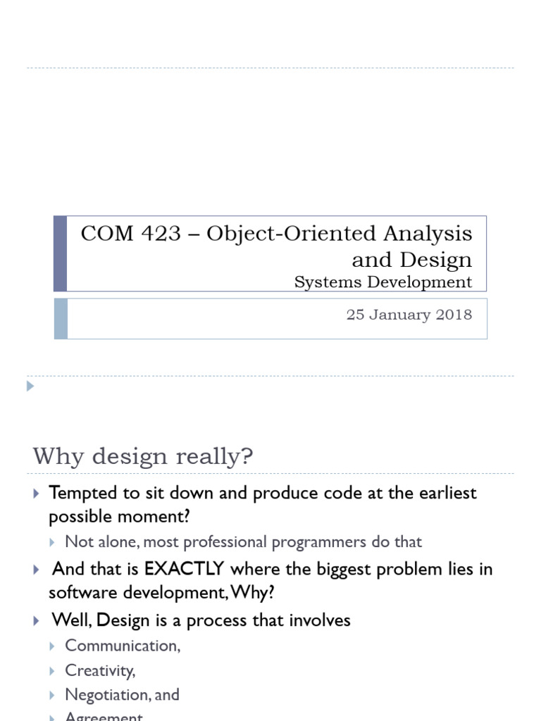 COM423 2-Systems Development | PDF | Software Development Process | Object Oriented Programming
