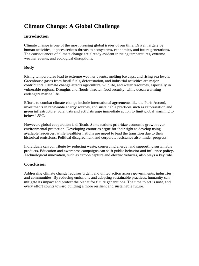 Climate Change Learning | PDF