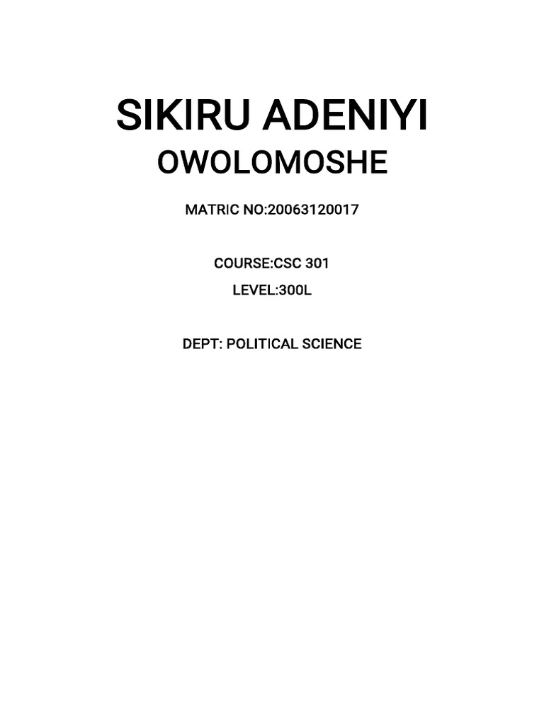 Okunola Islamiat O CSC 301 Assignment 2 | PDF | Microsoft Access | Databases