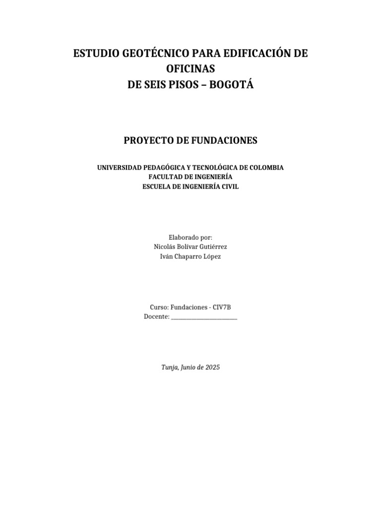 Portada Estudio Geotecnico | PDF