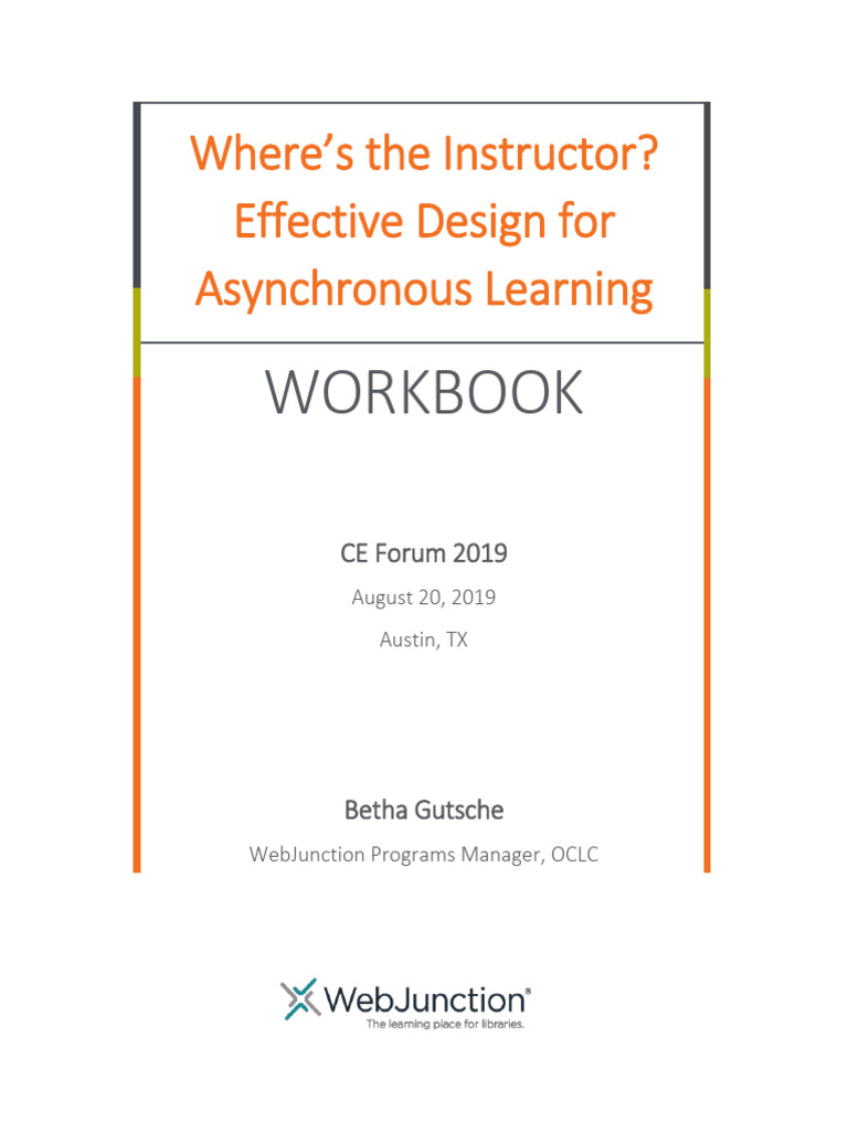 Asynchronous Learning Design Workbook | PDF | Learning | Educational ...