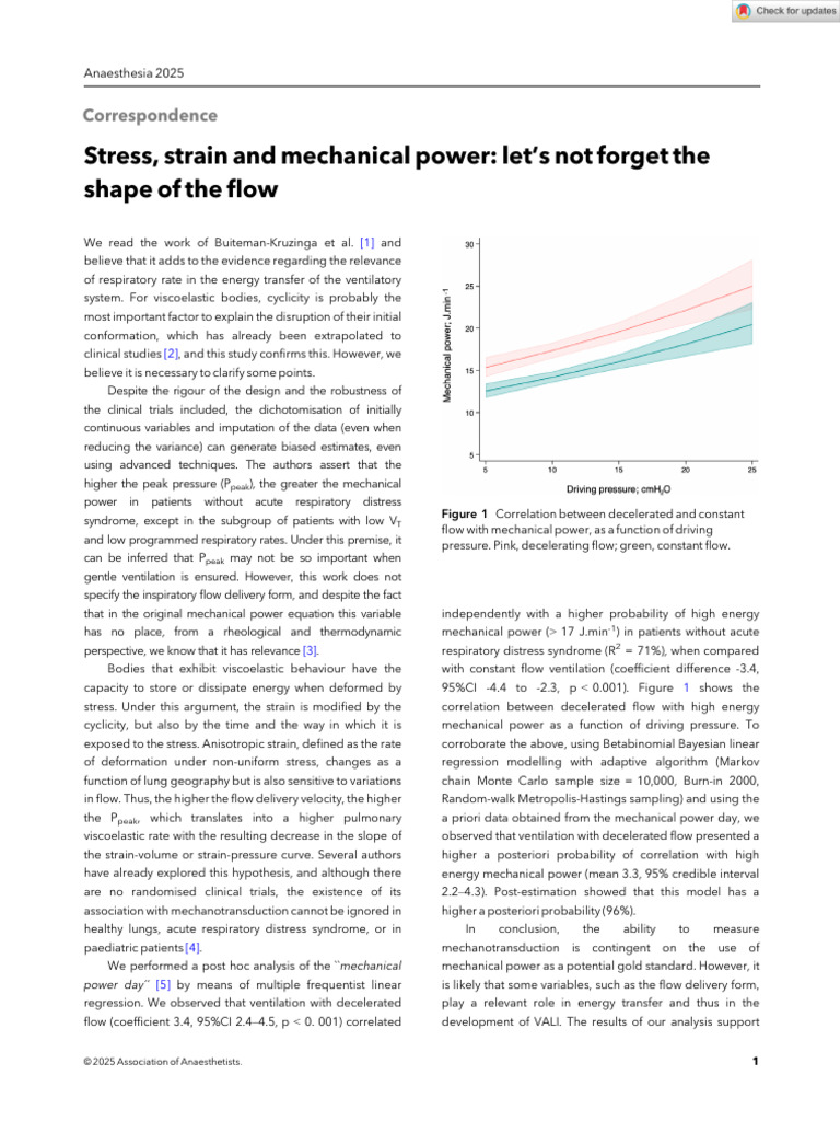 Anaesthesia - 2025 - Fajardo Campoverdi - Stress Strain and Mechanical Power Let S Not Forget ...
