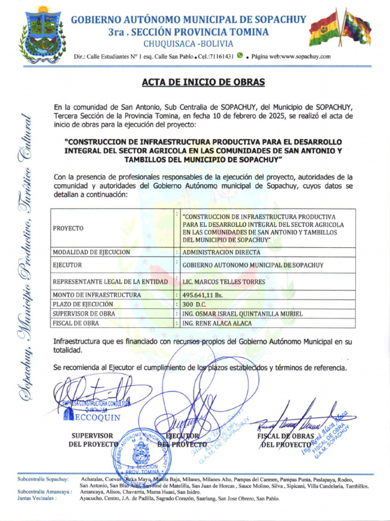 Acat Inicio de Obra | PDF