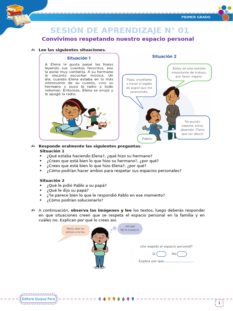 Anexo de Sesiones de Aprendizaje - Semana 1 - UD IX - Editora Quipus Perú | PDF | Perú