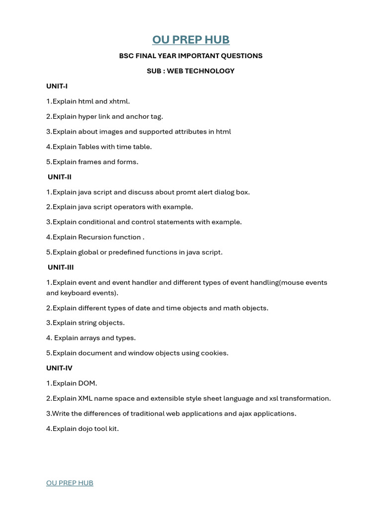 6th Sem Cs Imp | PDF