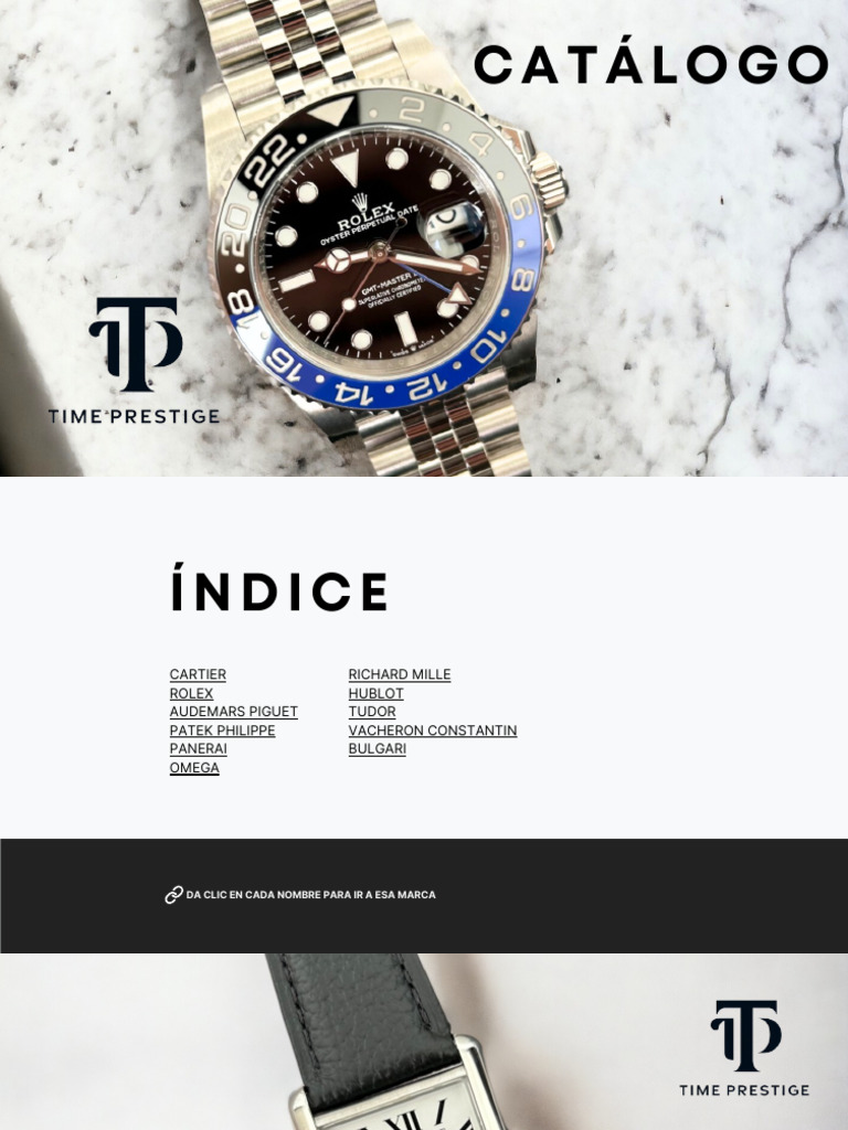 Catalogo Time Prestige PDF | PDF | Reloj | Herramientas portátiles
