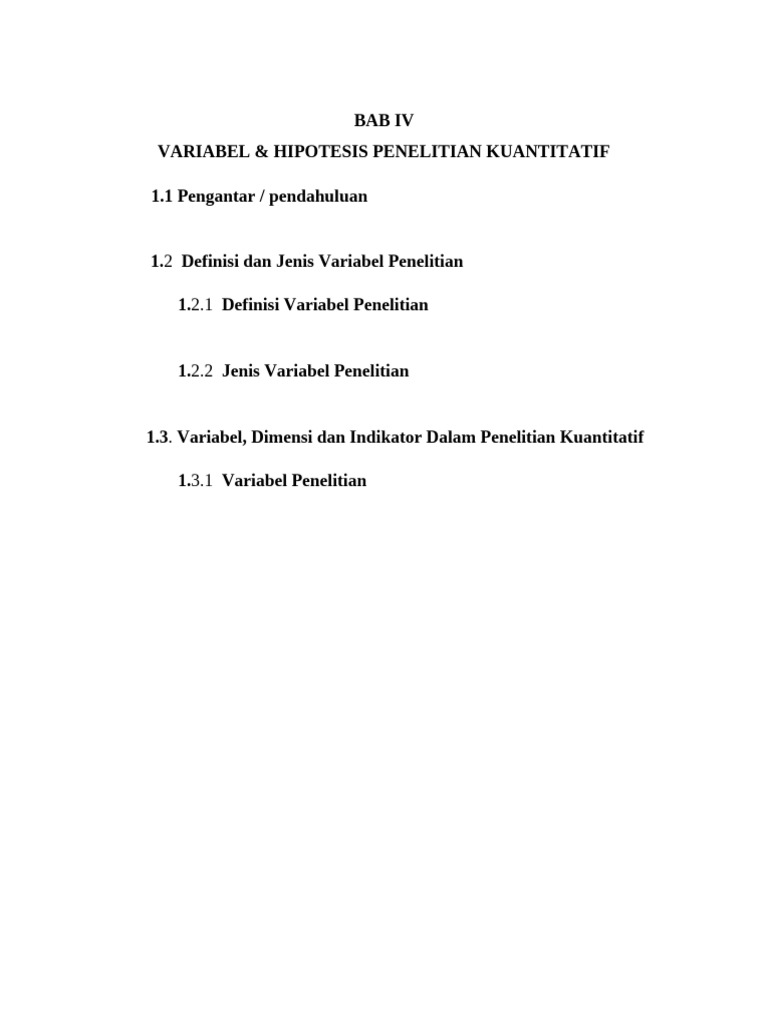 Bab IV Variabel & Hipotesis Metopen | PDF