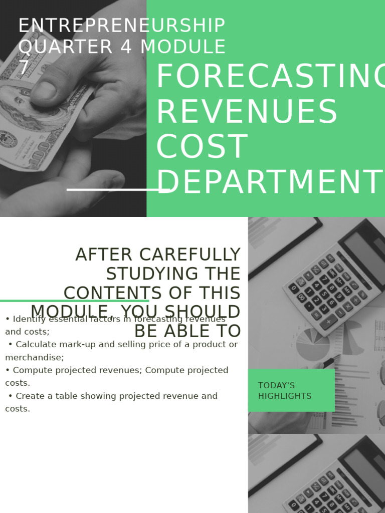Week 14 15 Entrep Forecasting | PDF | Percentage | Cost Of Goods Sold