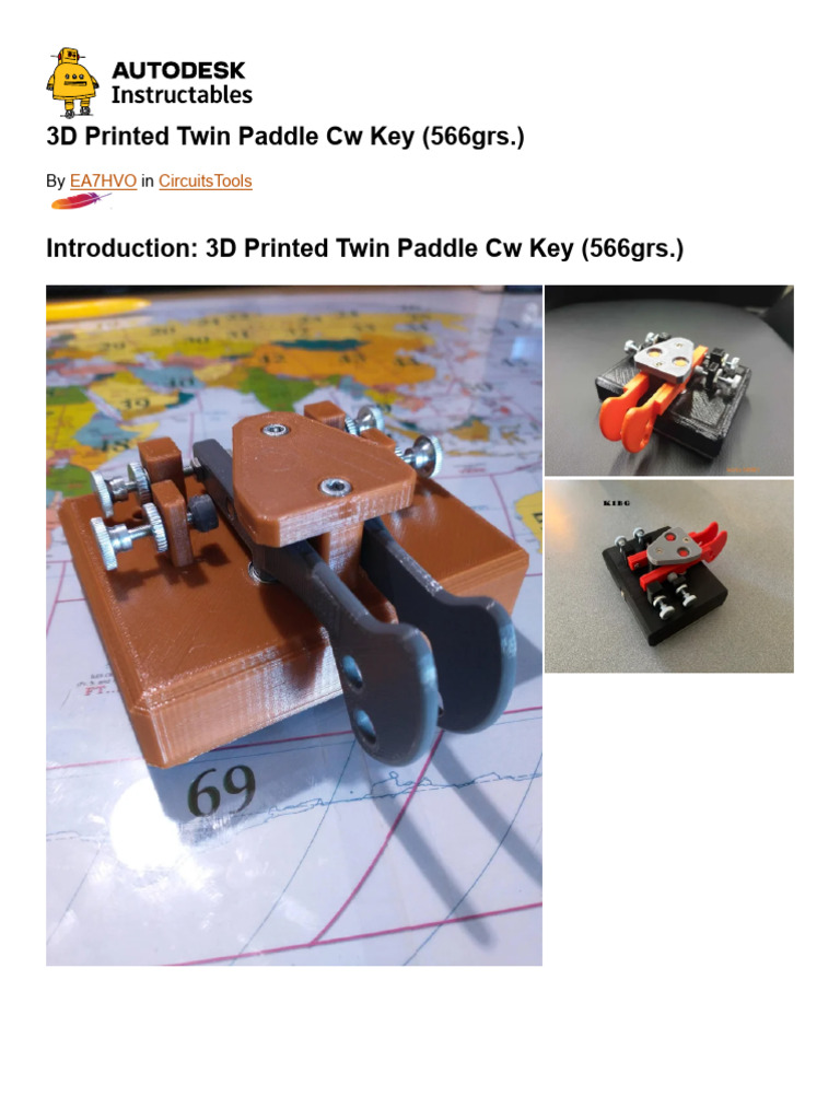 3D Printed Twin Paddle CW Key (566grs.) - 21 Steps (With Pictures ...