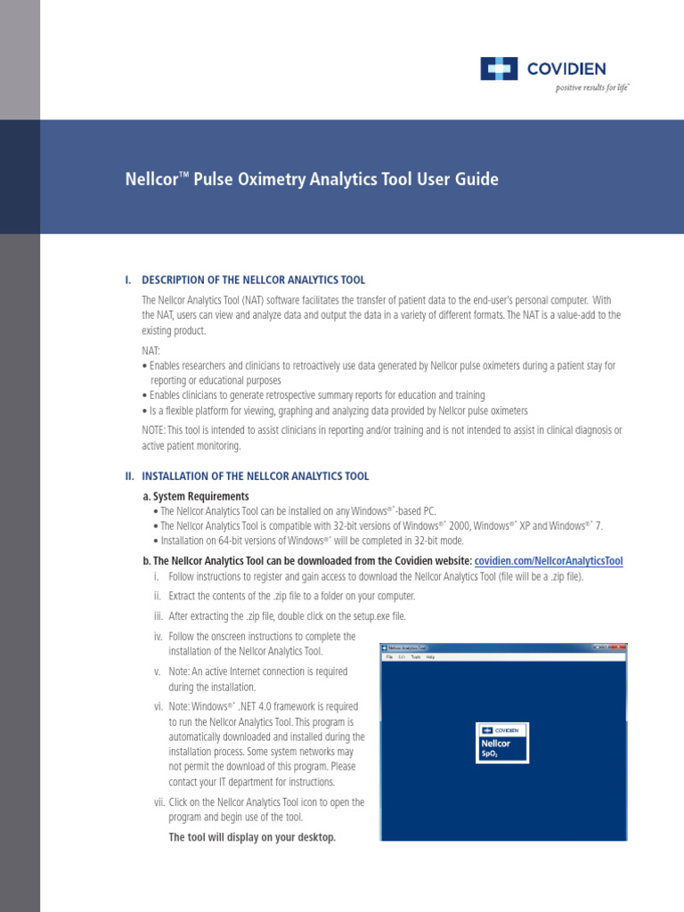 Manual Nellcor Analytics Tool | PDF | Microsoft Windows | Computer File