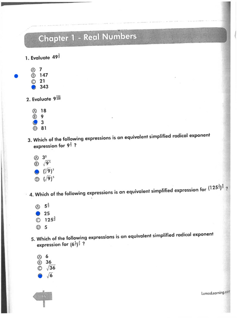 Algebra 1 Chapter 1 Real Numbers | PDF