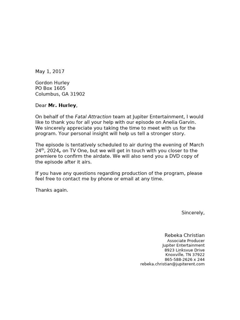 Thank You Formal | PDF