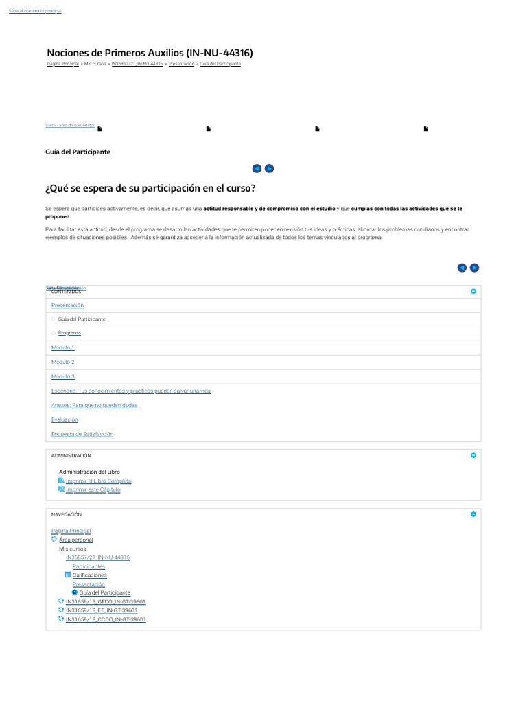Guía Del Participante ¿Qué Se Espera de Su Participación en El Curso | PDF