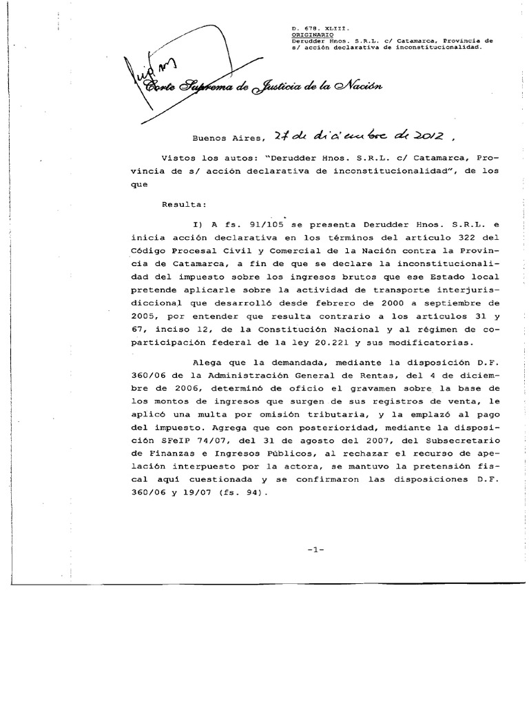 DERUDDER Flecha Bus C Catamarca | PDF | Impuestos | Estado (política)