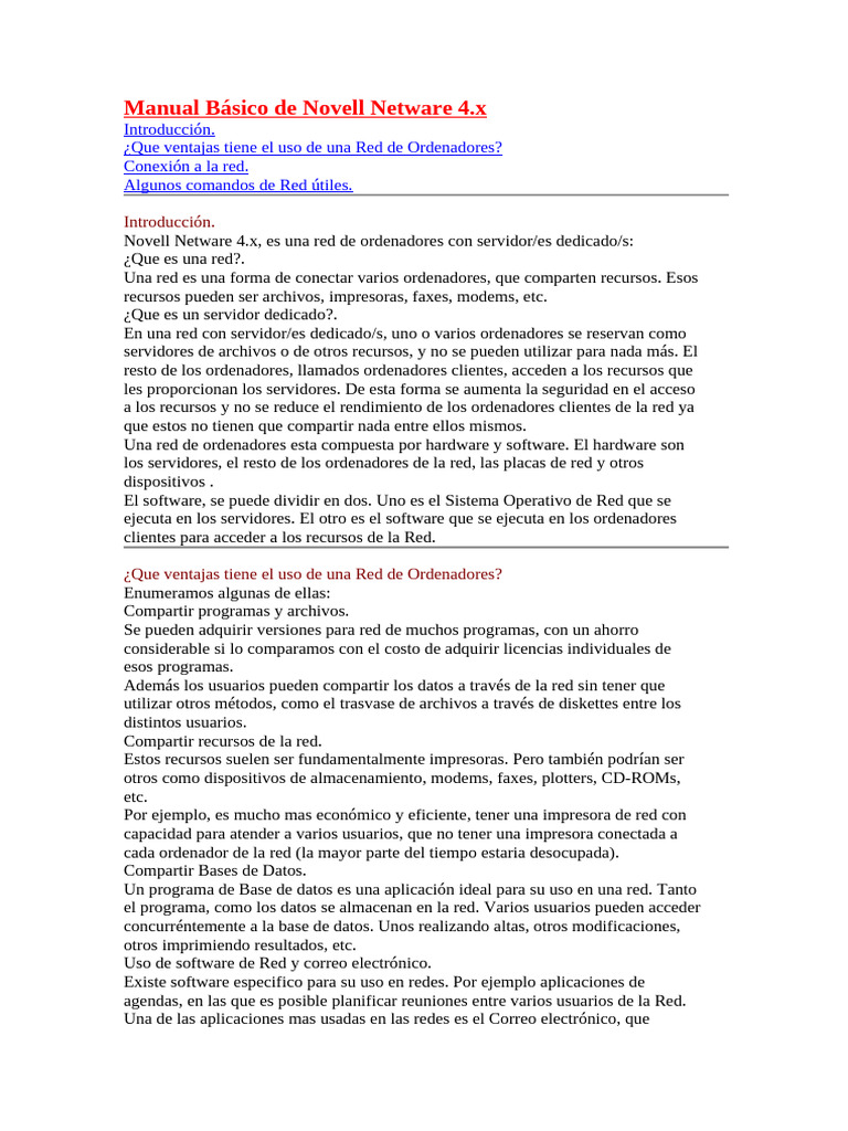 Novell Netware 4.x | PDF | Red de computadoras | Contraseña