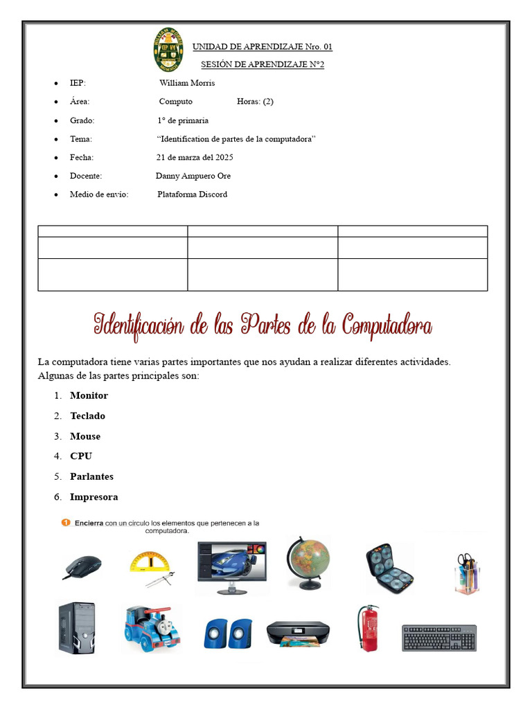 Identificación de Partes de la Computadora | PDF