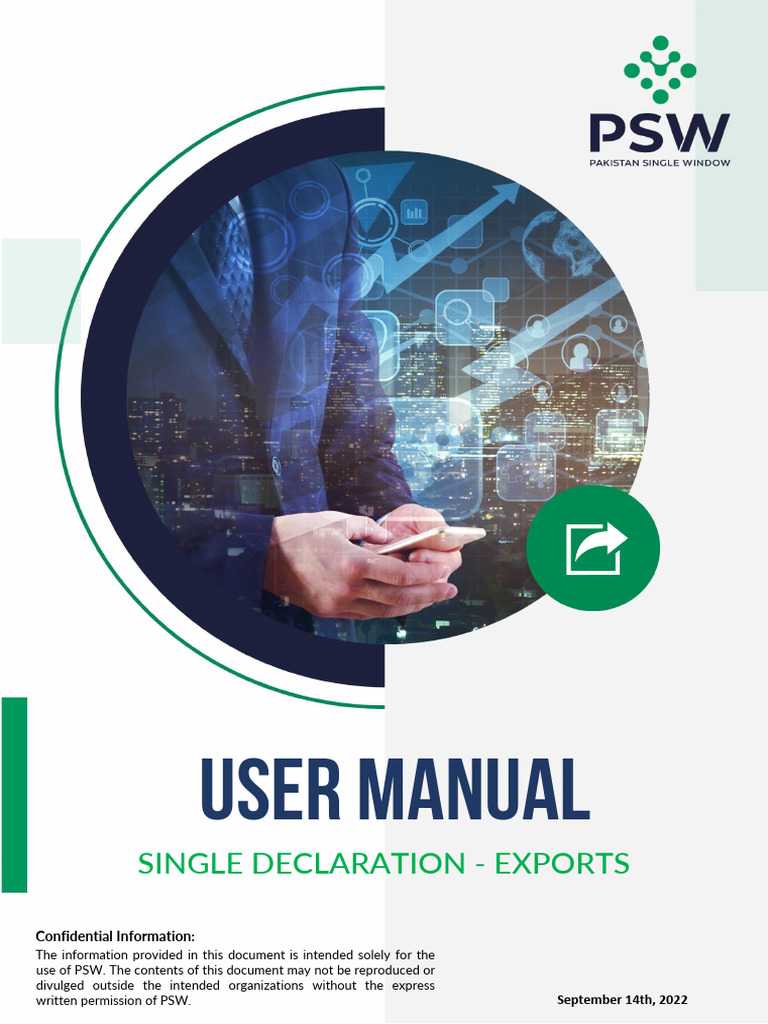 PSW User Manual: Single Declaration Exports | PDF | Icon (Computing ...