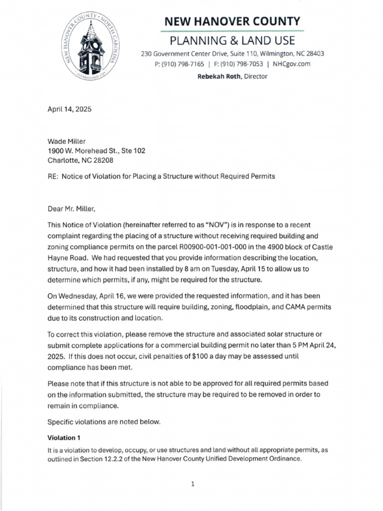 Notice of Violation: Permit Required | PDF