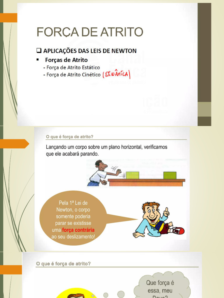 Força Normal e Cálculo de Atrito | PDF | Atrito | Força