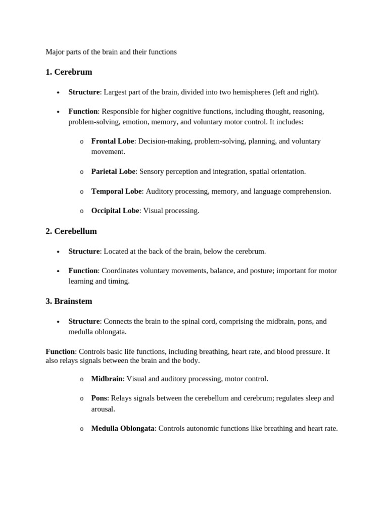acad-Major-parts-of-the-brain-and-their-functions | PDF