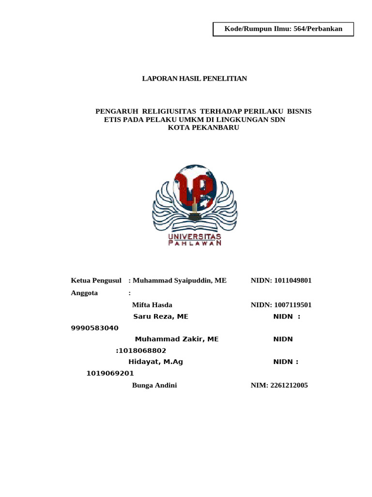 Religiusitas dan Etika Bisnis UMKM Pekanbaru | PDF