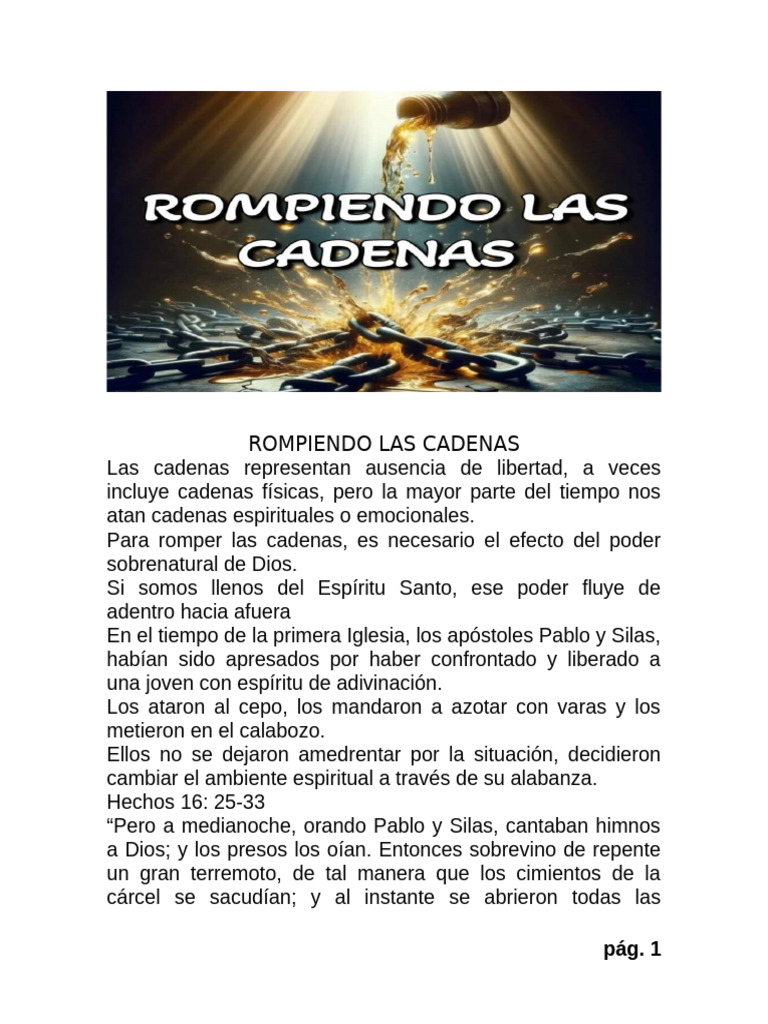 ROMPIENDO LAS CADENAS | PDF | Oración | María, madre de Jesús