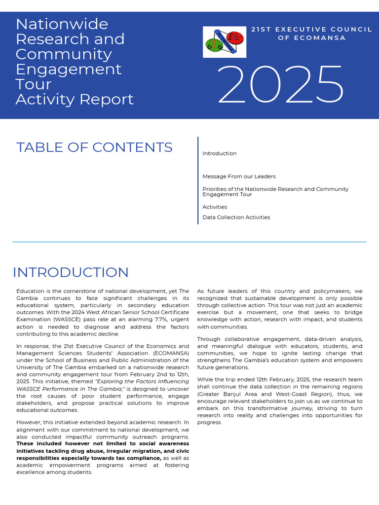 Nationwide Research and Community Engagement Tour Activity Report | PDF
