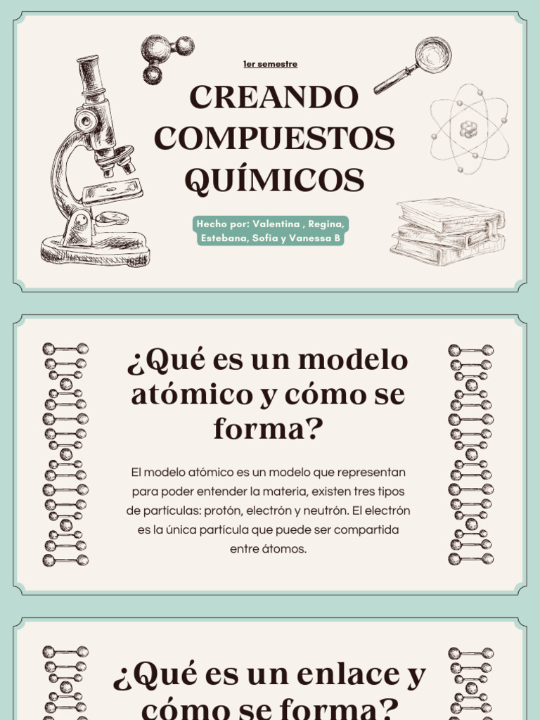 Presentación Proyecto de Ciencias Minimalista Beige y Verde | PDF | Química | Átomos