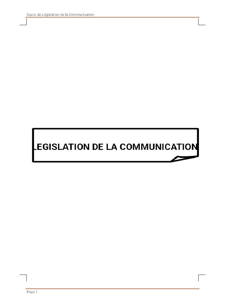 Legislation de La Communication - Phoenix | PDF