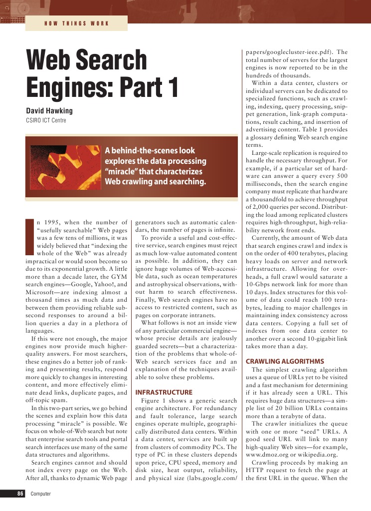 Web Search Engines: Part 1 | PDF | Web Search Engine | Search Engine ...