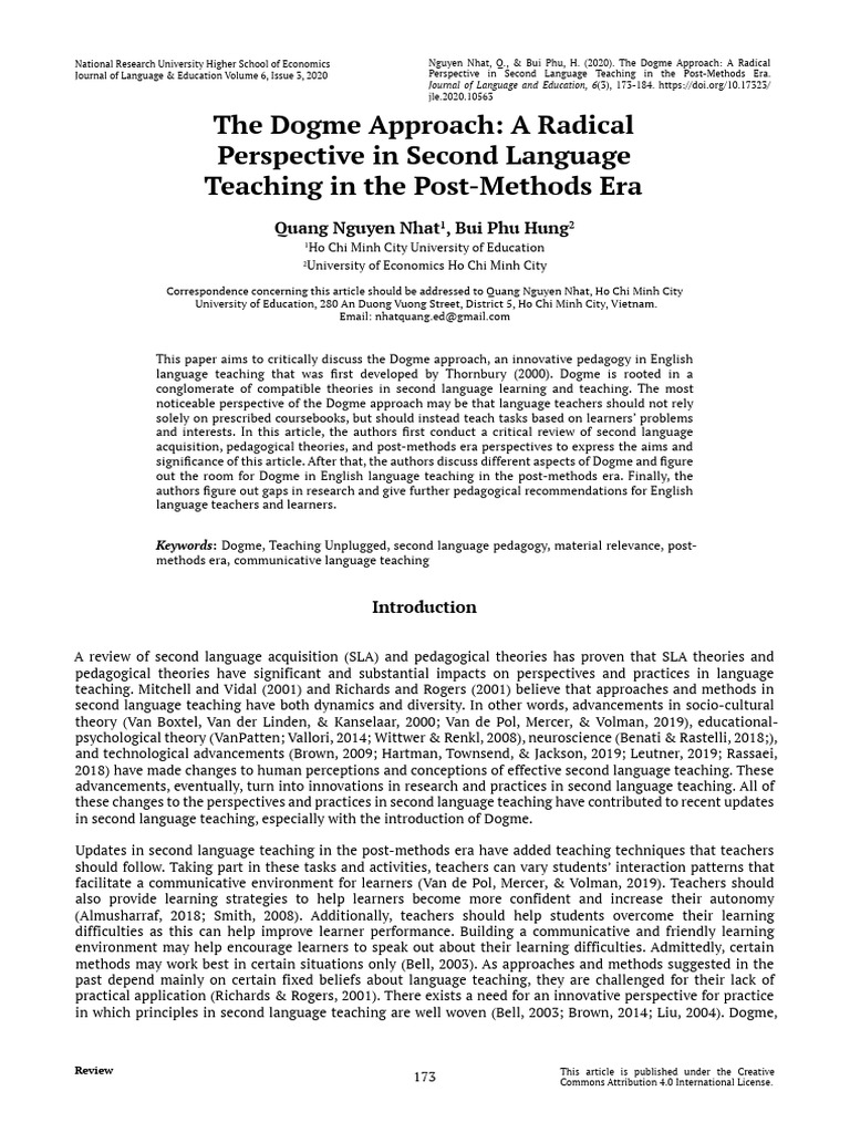 Dogme Approach in Second Language Teaching | PDF | Teachers | Learning