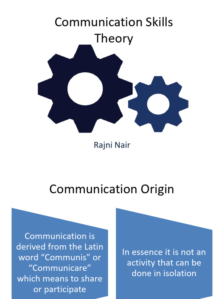 Communication Skills Theory I | PDF | Communication | Information