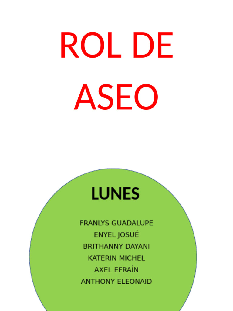 Rol de Aseo | PDF