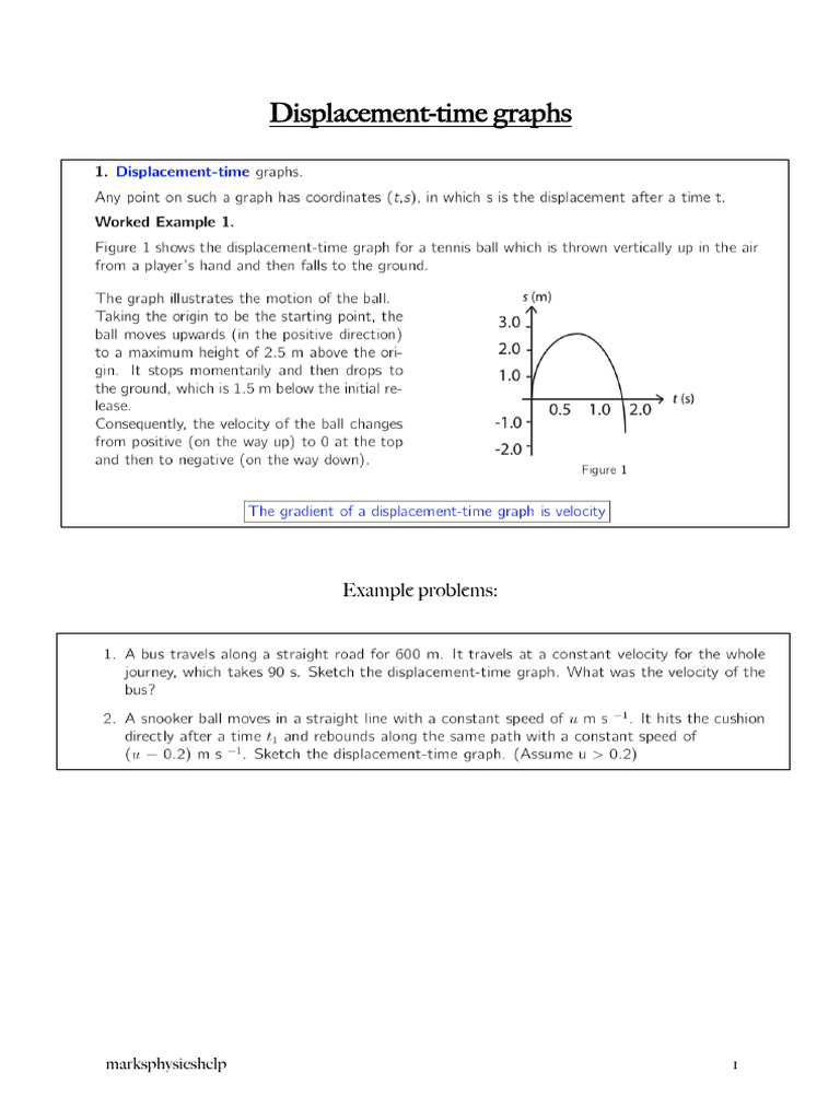 displacement-time-graphs | PDF | Acceleration | Velocity
