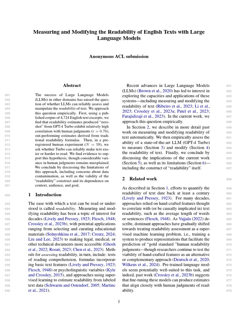 Measuring and Modifying The Readability of English Texts With Large ...