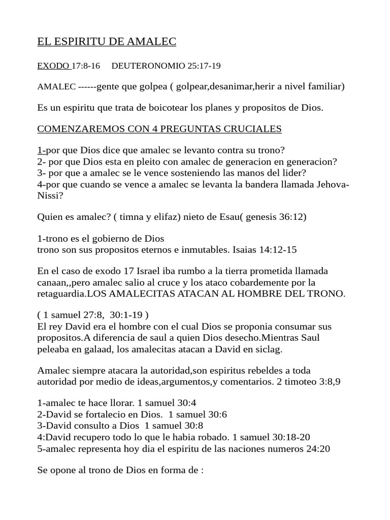 Amalec (Espiritu) | PDF | Saulo | Biblia hebrea