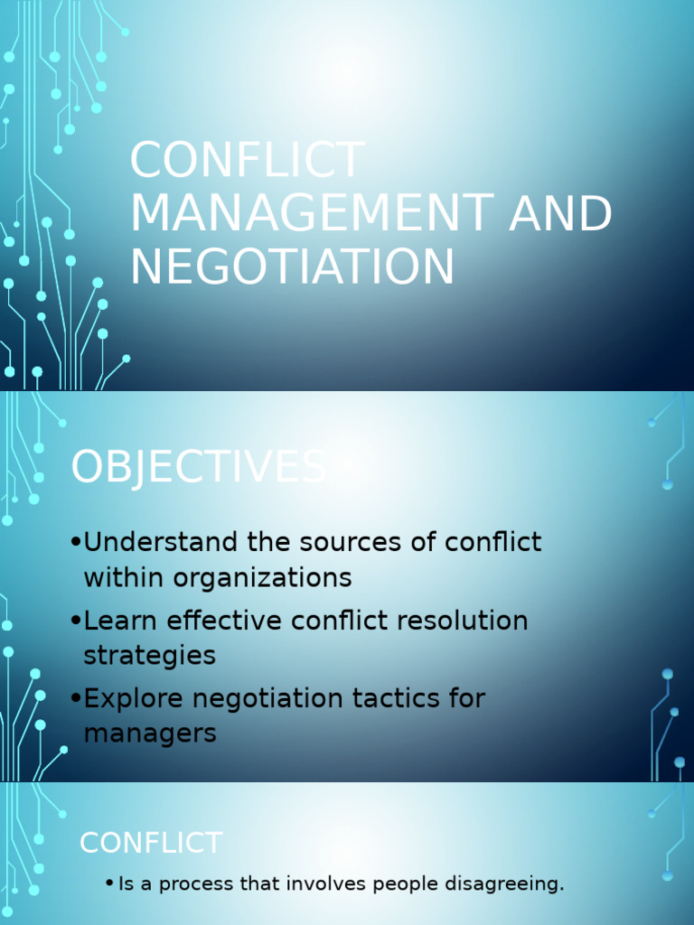 Conflict Management and Negotiation | PDF | Conflict (Process ...