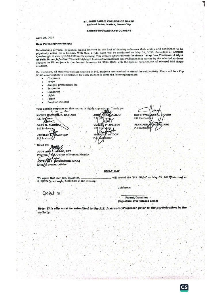 Waiver For PE Night 2025 | PDF