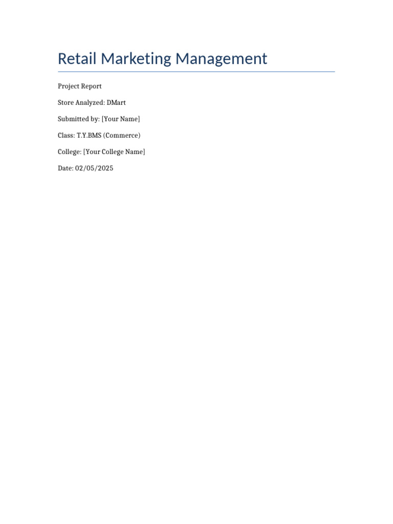 DMart Retail Marketing Strategies Analysis | PDF | Consumer Behaviour ...