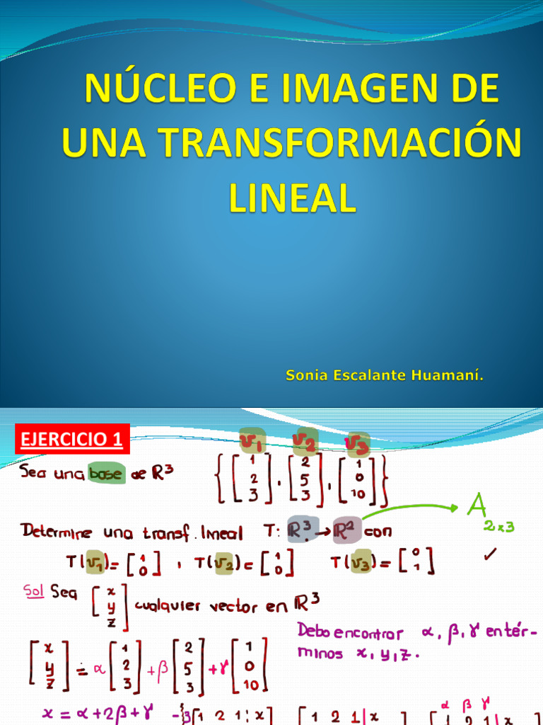 Núcleo - Imagen - Valor Propio - Vector Propio | PDF