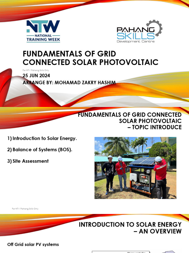 Introduction to Solar Pv Installation NTW 2024 | PDF | Photovoltaic ...