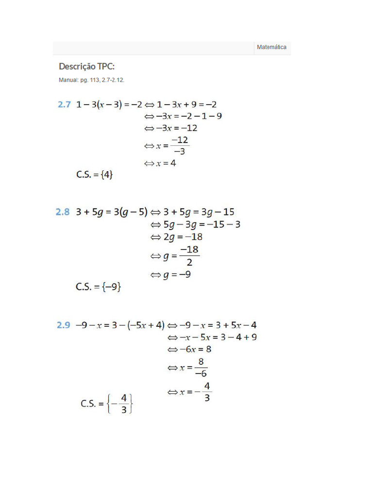 Exercicios Do Manual de Matemática Prisma 8º Ano | PDF