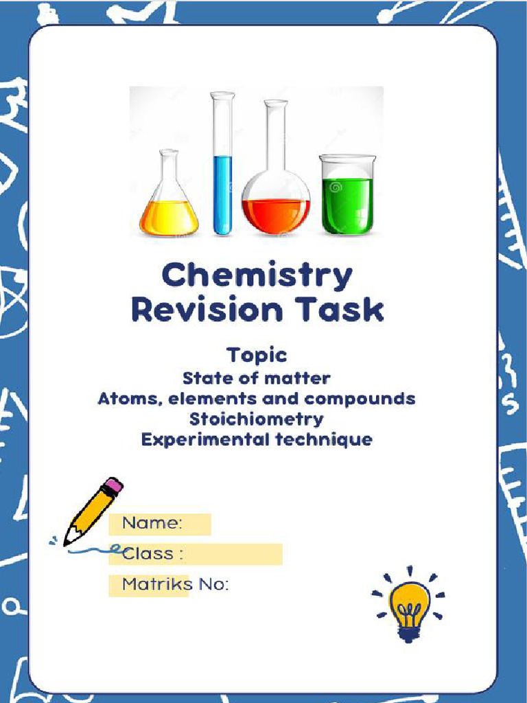 Chemistry Holiday Task | PDF | Hydroxide | Gases