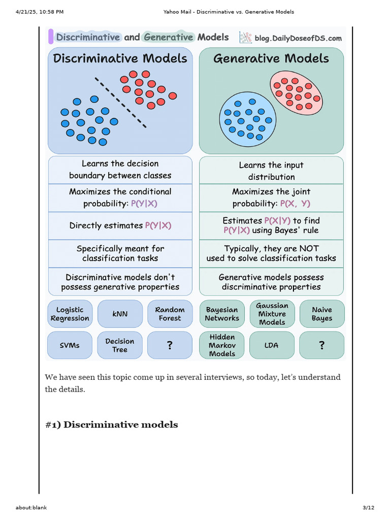 Discriminative vs. Generative Models | PDF | Probability Theory ...