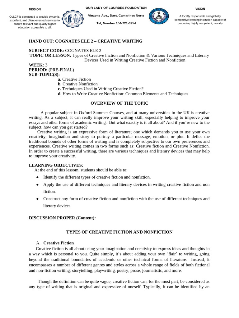 Creative Writing. Megan | PDF | Creative Nonfiction | Poetry