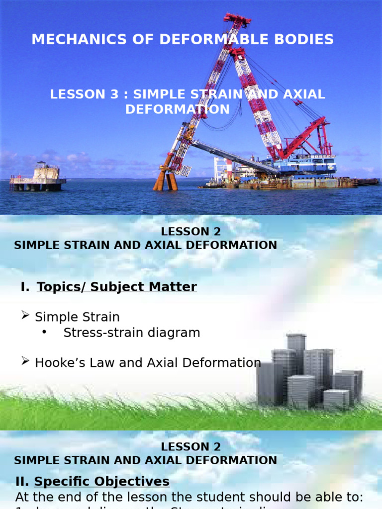 10 EMech 3 LESSON 3 SIMPLE STRAIN AND AXIAL DEFORMATION | PDF