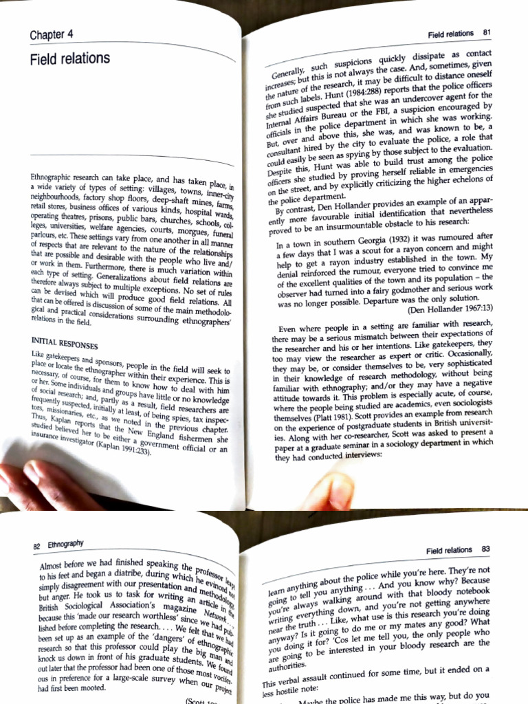 Field Relations | PDF | Ethnography