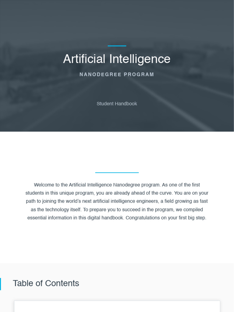 Artificial Intelligence Nanodegree Handbook | PDF | Deep Learning ...