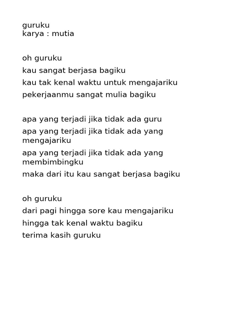 Puisi Guruku | PDF