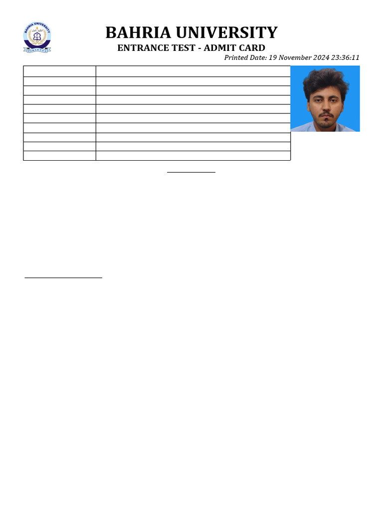 Admit Slip(s) (Akash Khan) | PDF